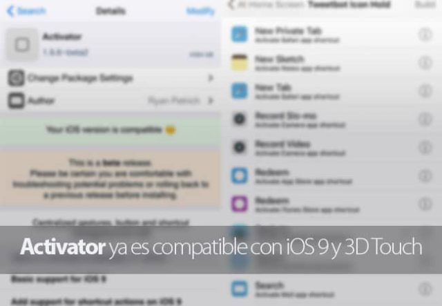 Activator se actualiza con compatibilidad con iOS 9 y 3D Touch